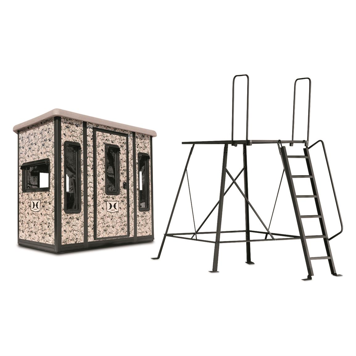 Hawk Compound Insulated Hunting Blind with 10' Elite Tower – Outdoors ...