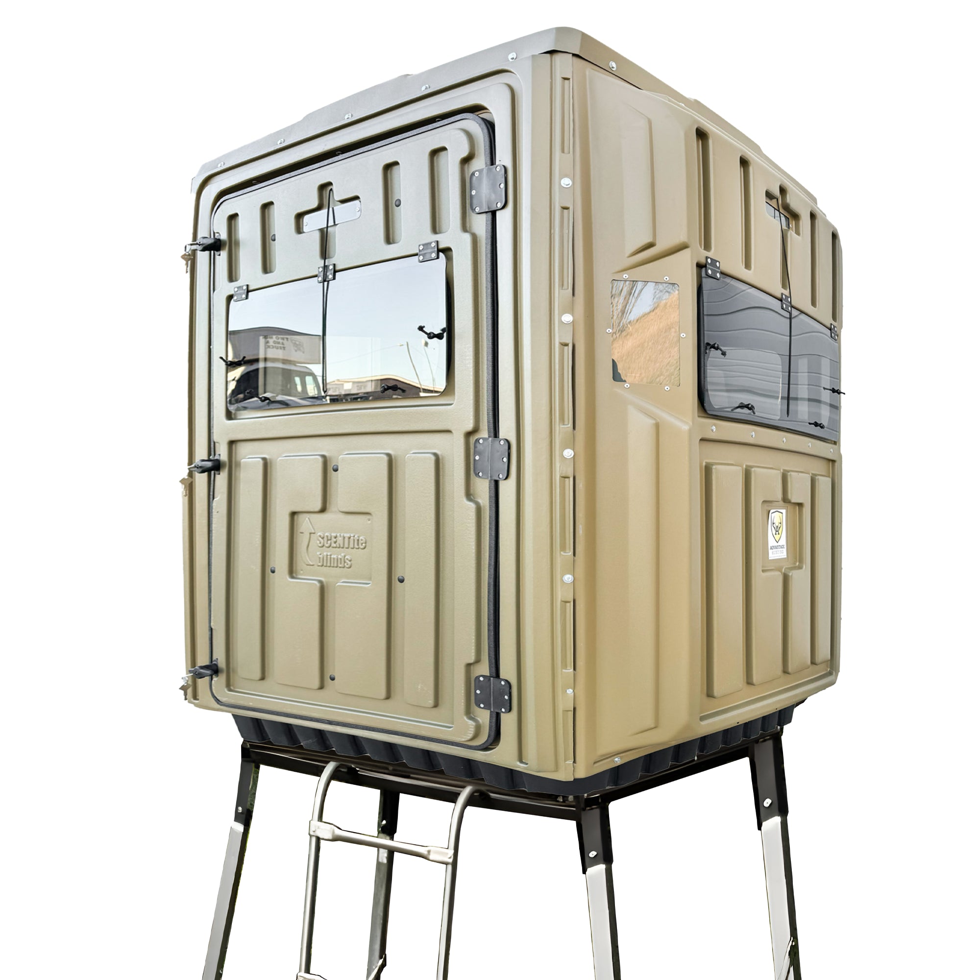 Advantage Hunting - 2 Person Blind w/ 10' Steel Tower Included ...