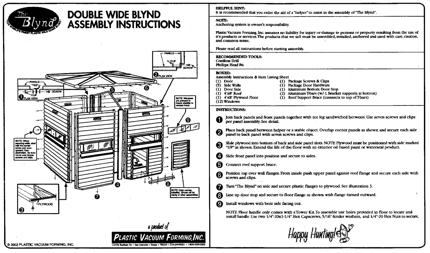 The Blynd 4' x 8' Hunting Blind - Olive Drab Green with Full Door ...